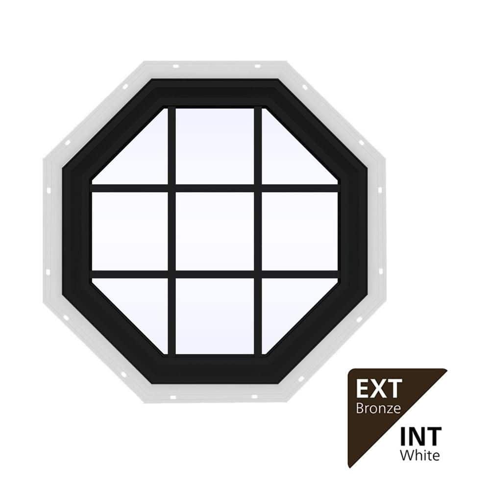 JELD-WEN 36 in. x 36 in. V-2500 Series Bronze Exterior/White Interior ...
