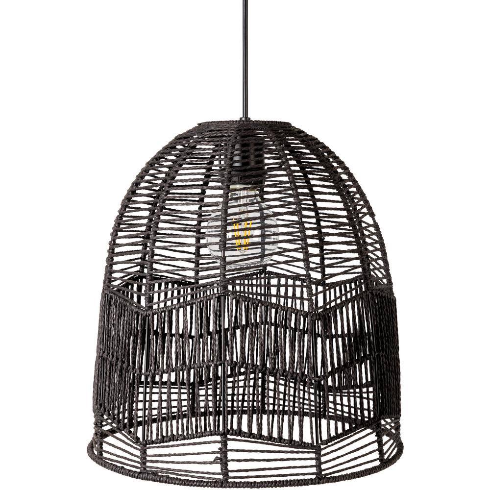 Artistic Weavers Vega 100-Watt 1-Light Black Pendant Light with Bell ...