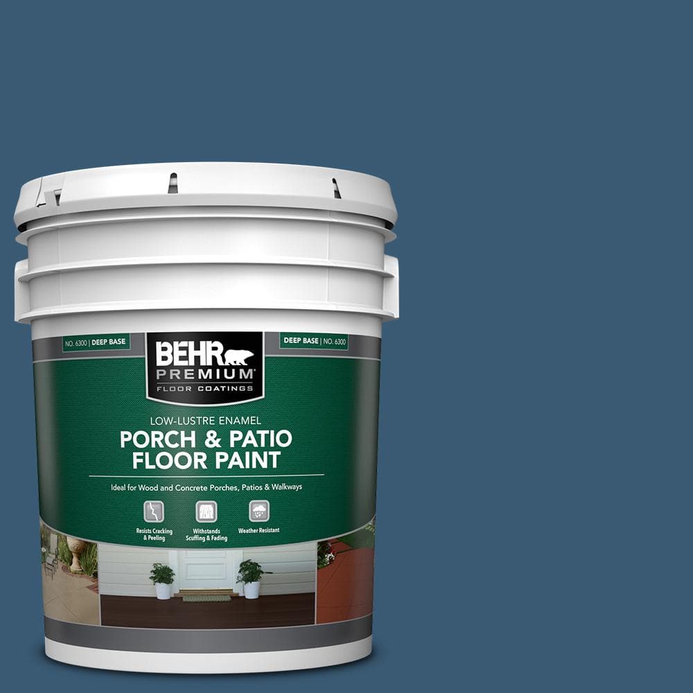 BEHR PREMIUM 5 gal. #M500-6 Express Blue Low-Lustre Enamel Interior ...