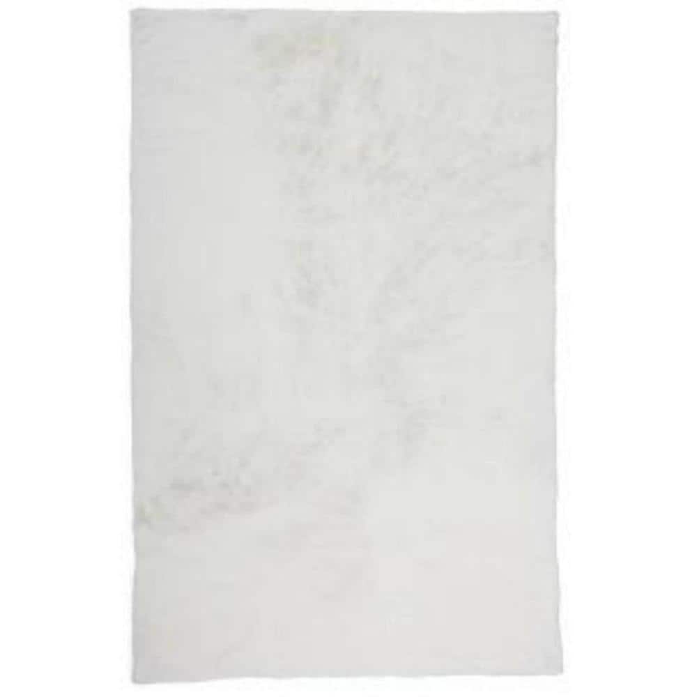 HomeRoots 7 x 10 White Solid Color Area Rug 2000514276 - The Home Depot
