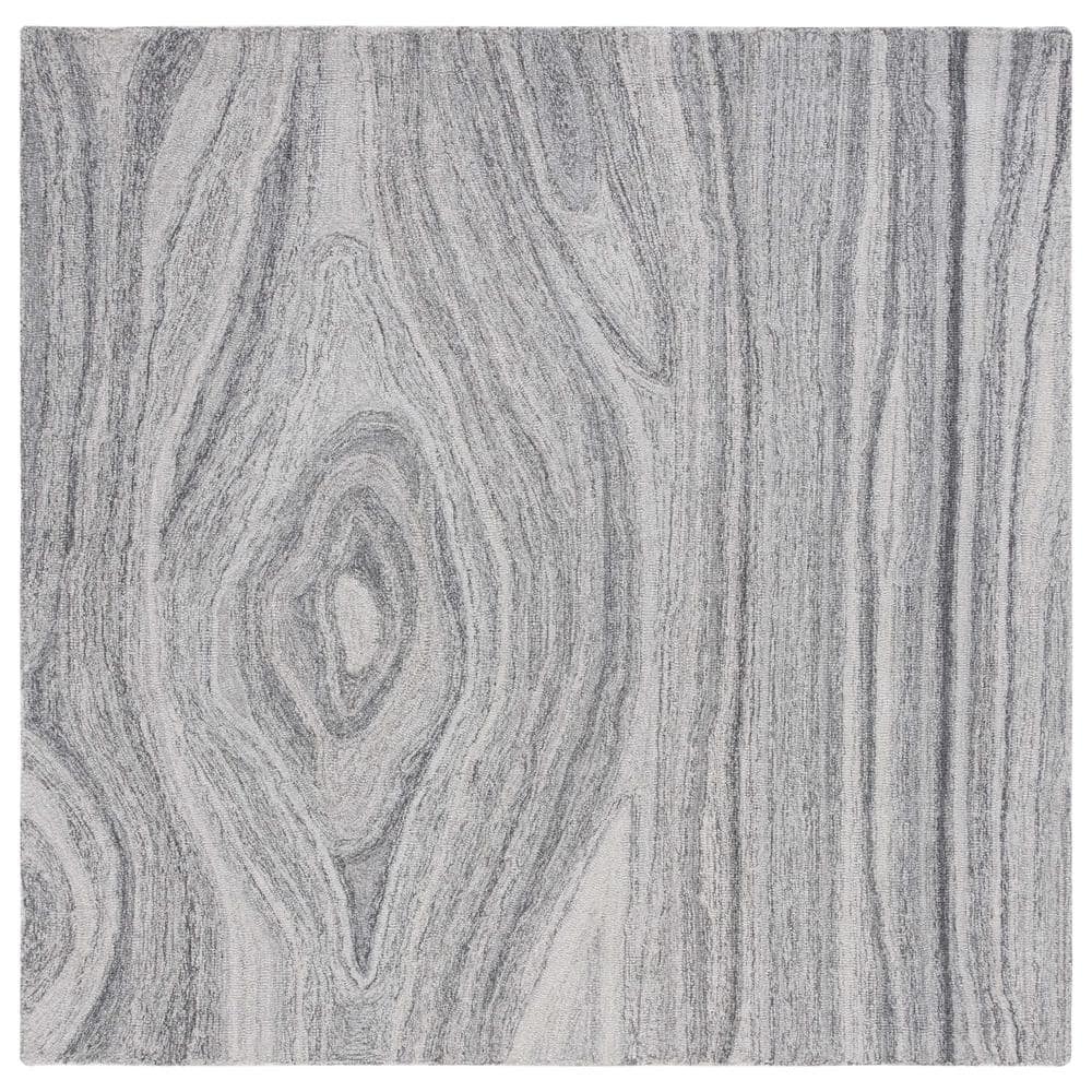 SAFAVIEH Abstract Gray 6 ft. x 6 ft. Abstract Striped Square Area Rug ...