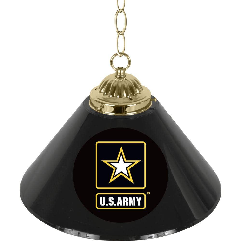 Trademark Global United States Army 1-Light Single Shade Brass and ...