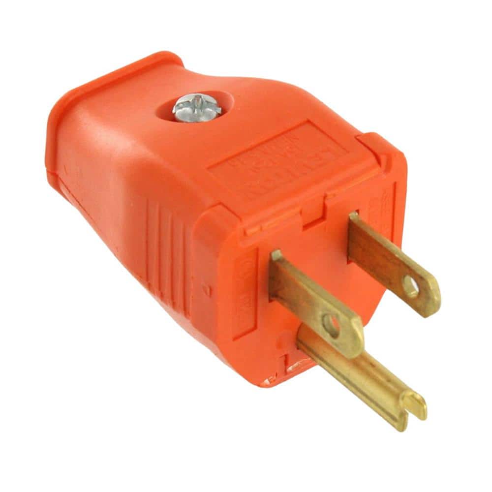 Leviton 15 Amp 125-Volt 3-Wire Grounding Plug Orange 3W101-OR R03-3W101 ...
