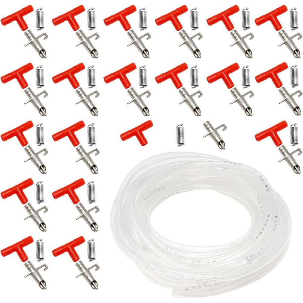 N/A 20-Piece Automatic Rabbit Drinker System with 10m 8MM Transparent ...