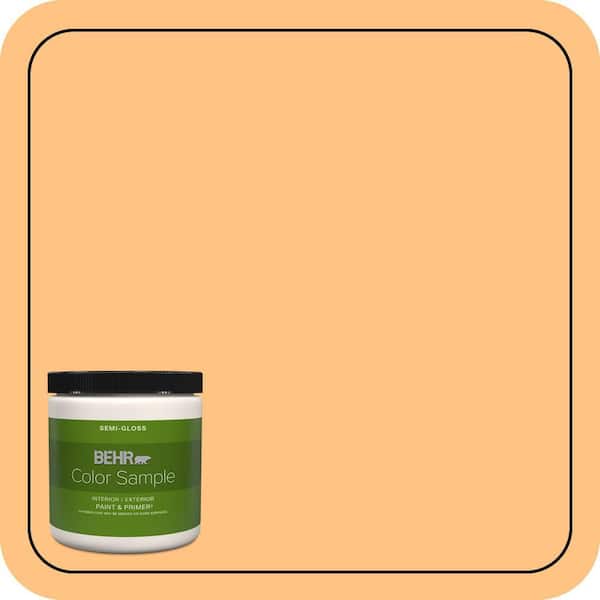 BEHR PREMIUM PLUS 8 oz. #PMD-68 Amber Sun Semi-Gloss Interior/Exterior ...