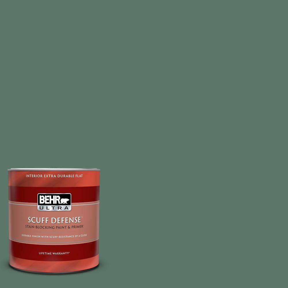 BEHR ULTRA 1 qt. #S420-6 Pine Brook Extra Durable Flat Interior Paint ...