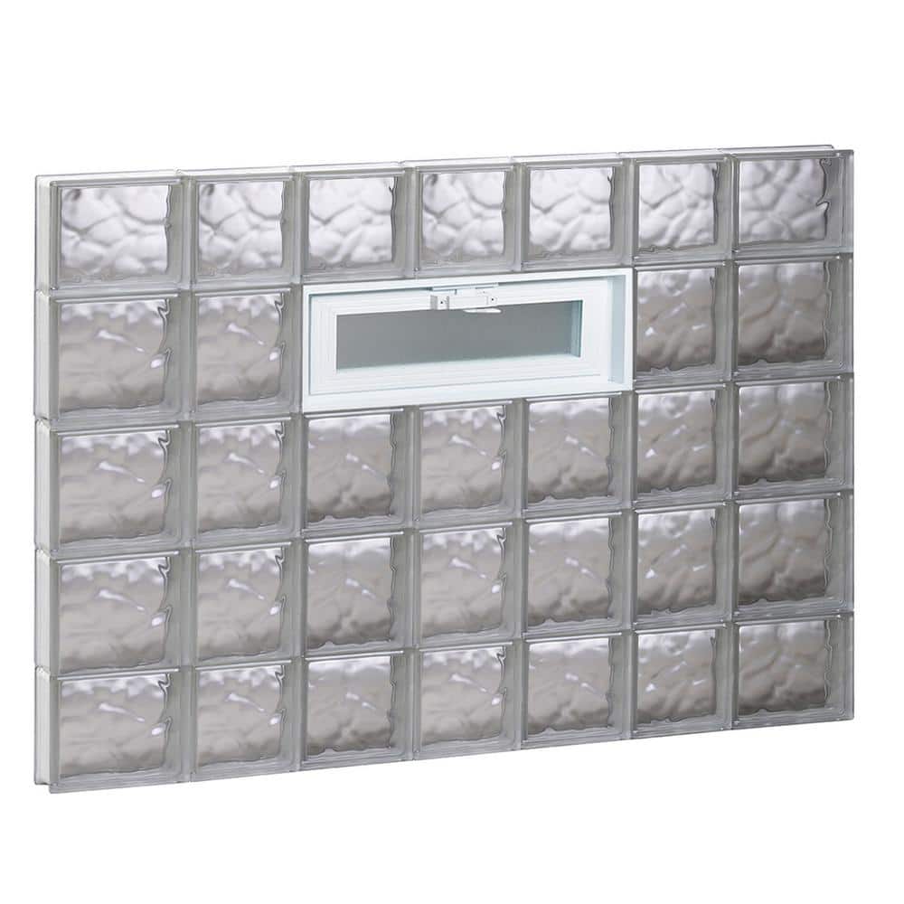 Clearly Secure 44.25 in. x 34.75 in. x 3.125 in. Frameless Wave Pattern ...