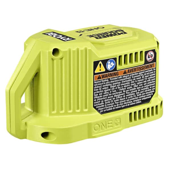 RYOBI 18V ONE+ 120-Watt Portable Battery Inverter Power Source with 12 ...