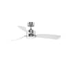 FANIMATION SculptAire 52 in. Integrated LED Chrome Ceiling Fan with ...
