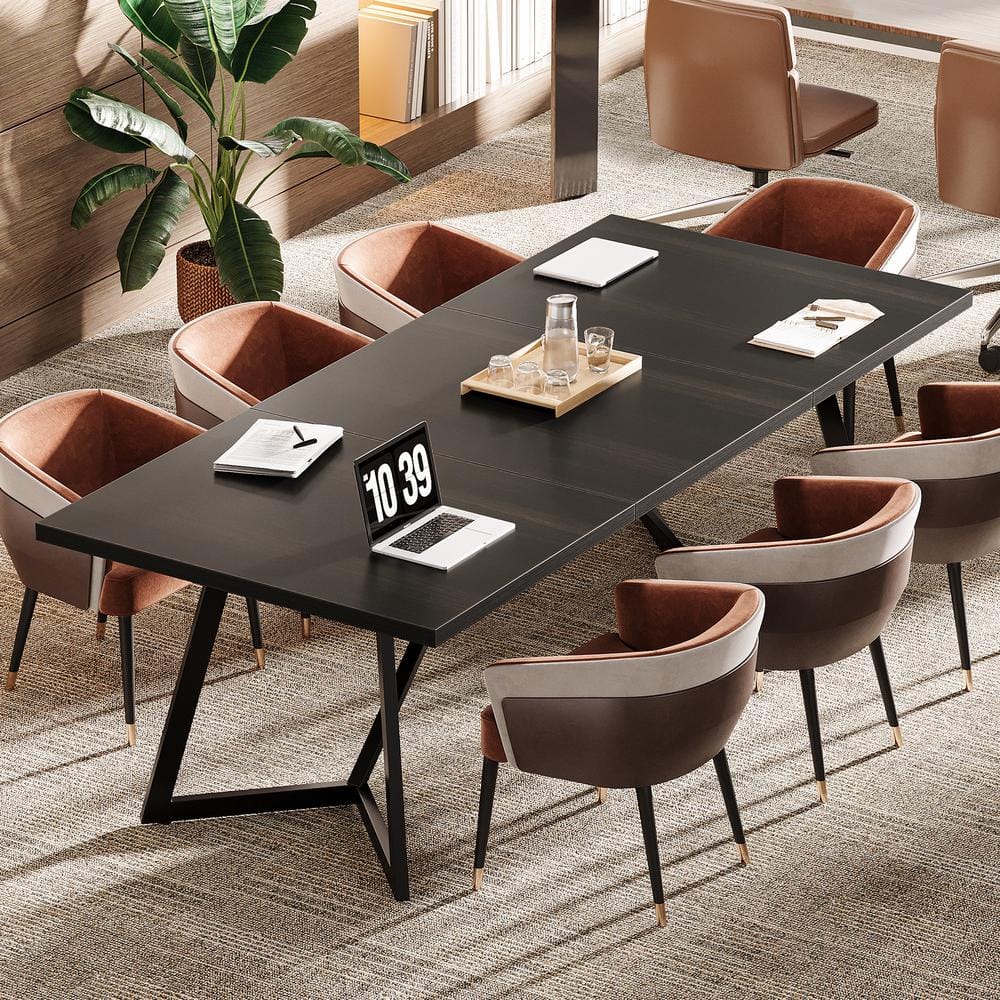 BYBLIGHT Moronia 70.86 in. Conference Table, Modern Black Meeting Table ...