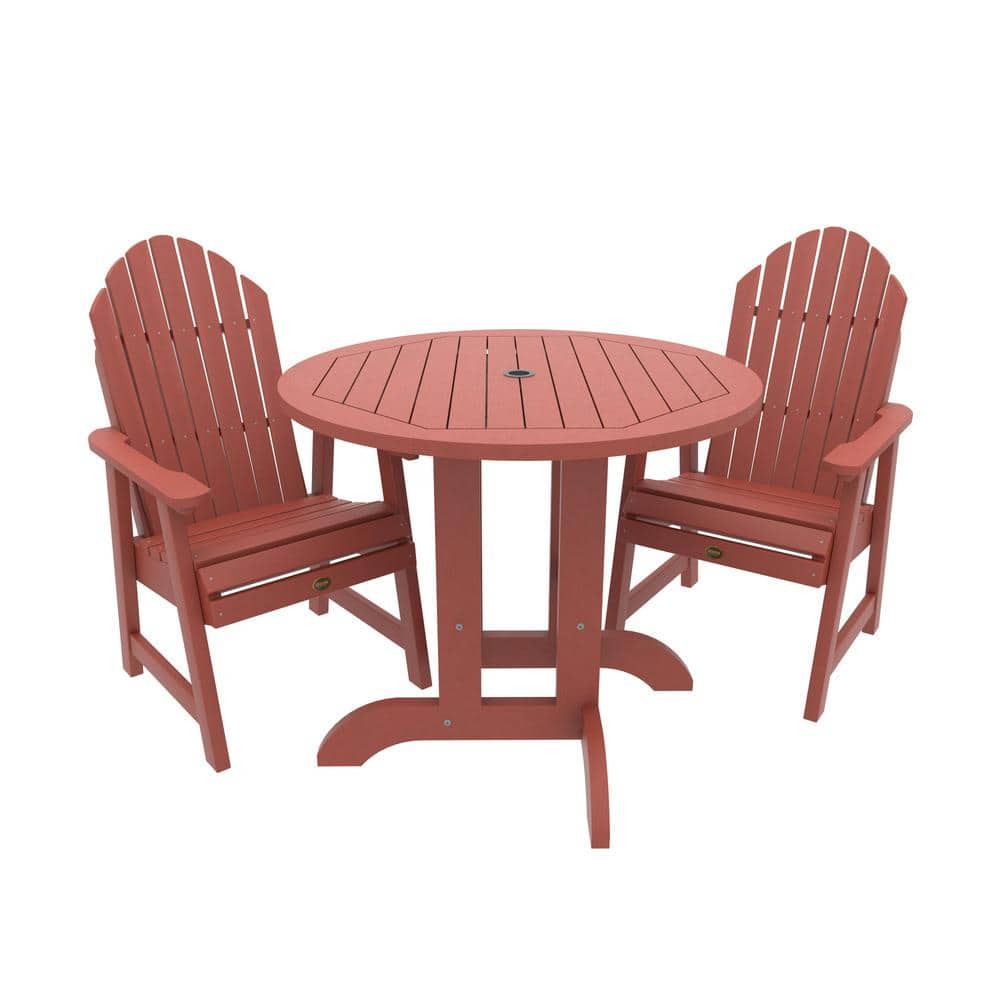 Highwood Muskoka 3-Pieces Round Bistro Recycled Plastic Outdoor Dining ...