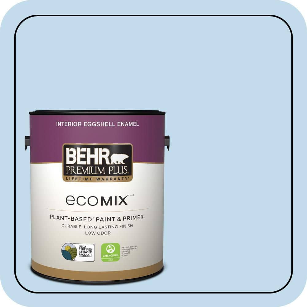 BEHR PREMIUM PLUS 1 gal. #560A-2 Morning Breeze Eggshell Enamel EcoMix ...