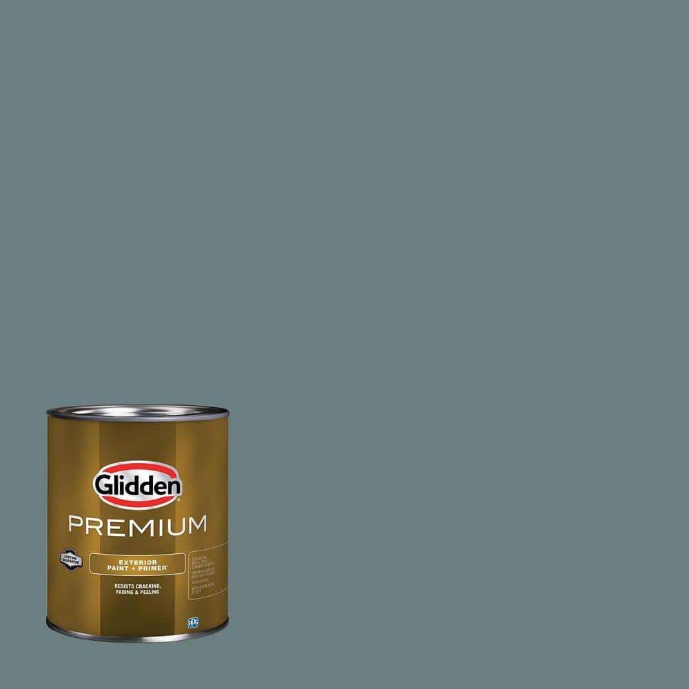 Glidden Premium 1 qt. PPG1034-6 Blue Blood Flat/Matte Exterior Paint ...