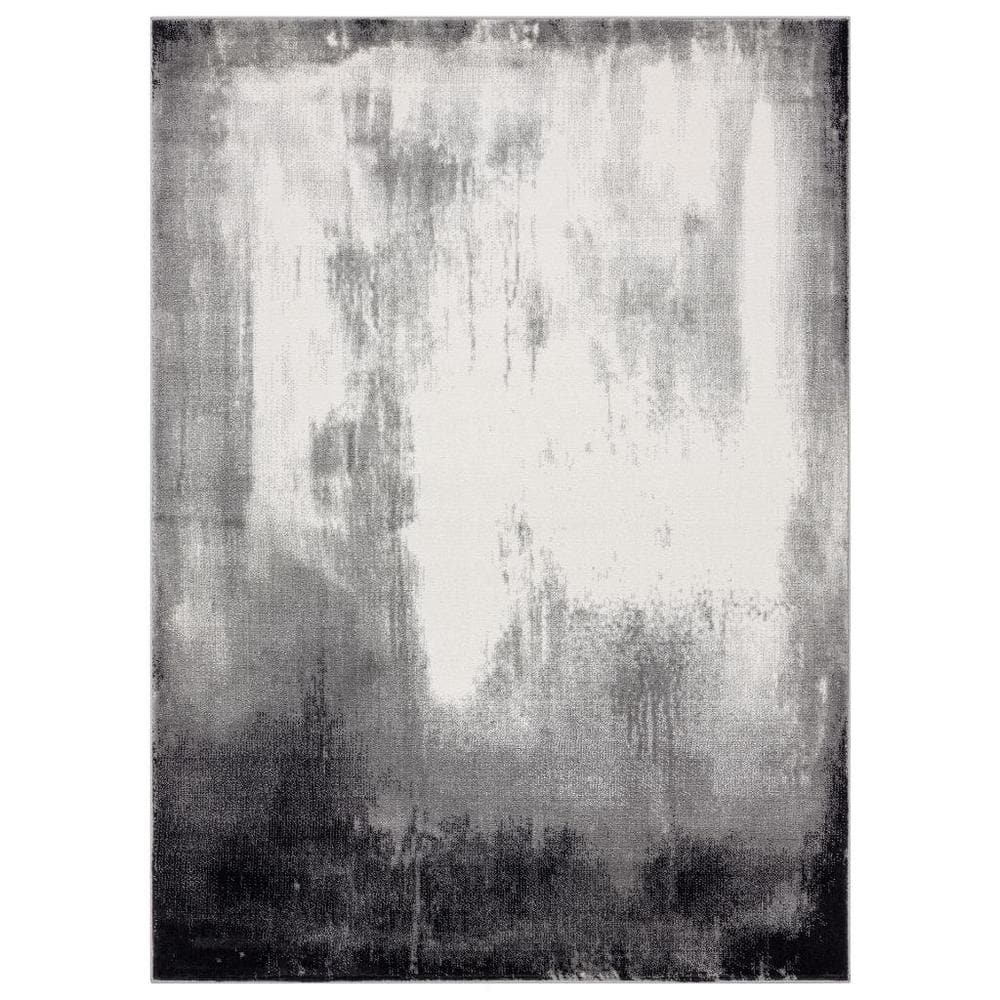 LUXE WEAVERS Victoria Collection Gray 8x10 Modern Distressed Abstract ...