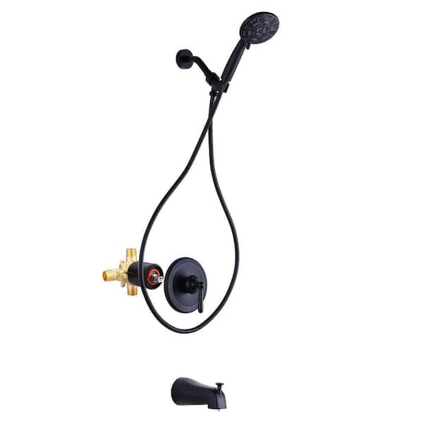 ALEASHA 2 in 1 Single Handle 7-Spray Shower Faucet 1.8 GPM with ...