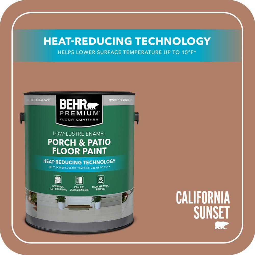BEHR PREMIUM 1 gal. #HRT-05 California Sunset Low-Lustre Enamel Int ...