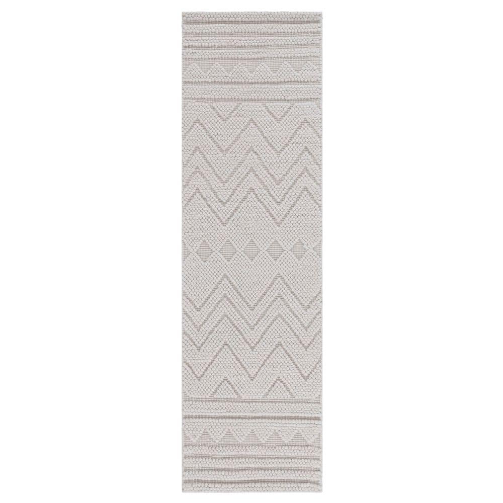 SAFAVIEH Natura 2 ft. x 8 ft. Ivory Chevron Striped Solid Color Runner ...