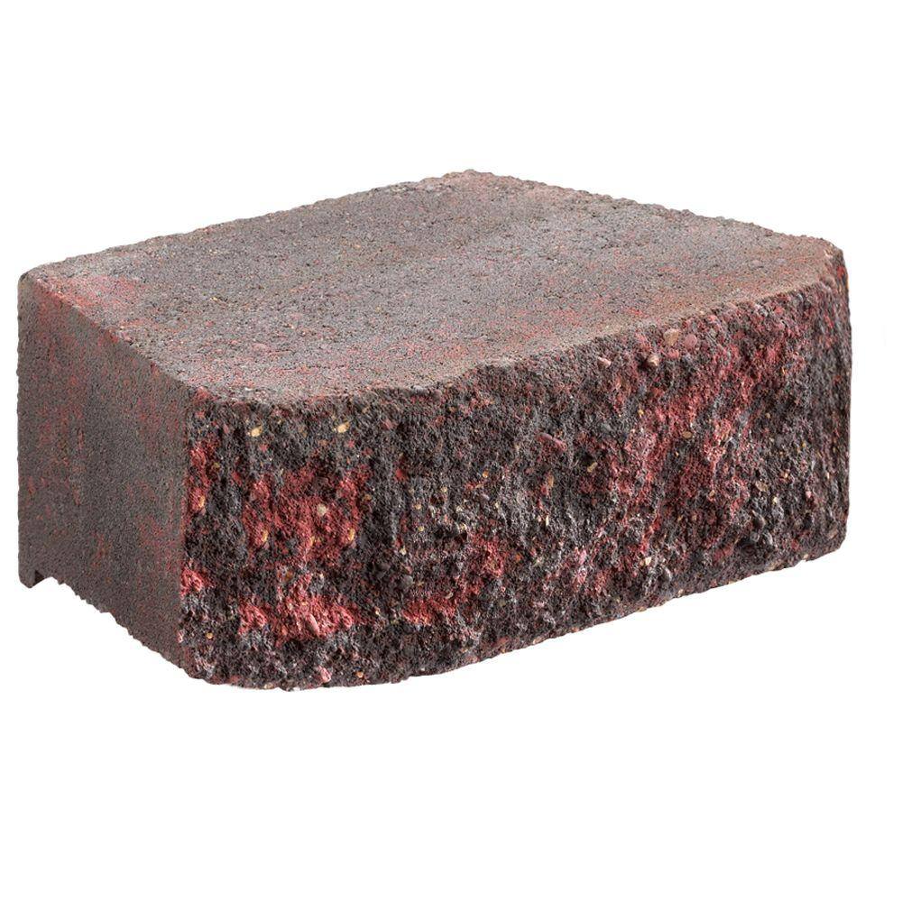 Anchor 4 in. x 11-5/8 in. Red/Charcoal Windsor Stone Concrete Retaining ...