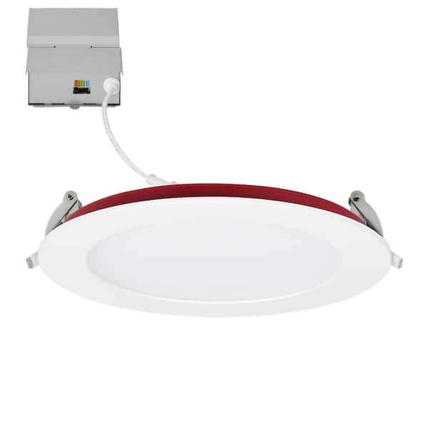 Maxxima 6 in. 2-Hour Fire Rated Slim Recessed LED Downlight, Canless IC ...