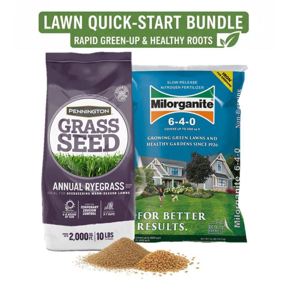Annual Ryegrass 10 lb Grass Seed and 32 lb Organic Slow-Release 6-4-0 ...