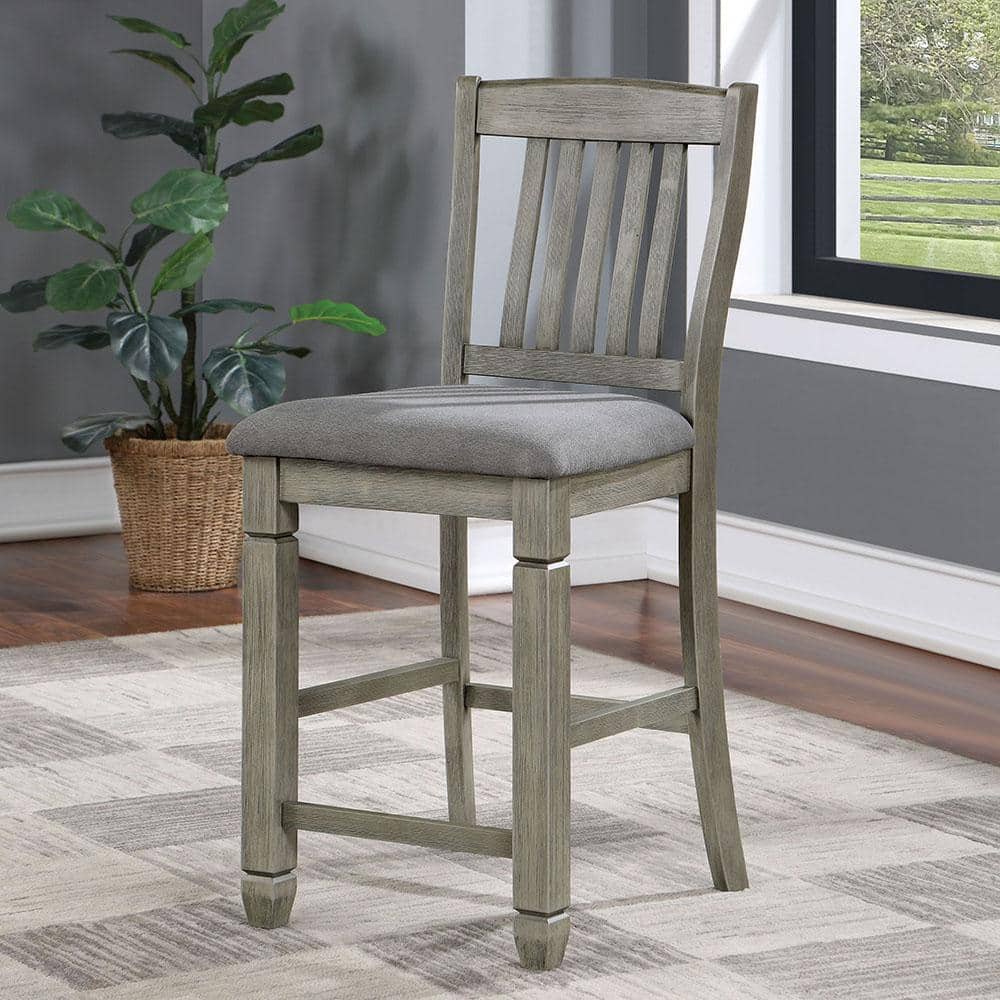 Furniture of America Noreste Gray Wood Padded Counter Height Dining ...