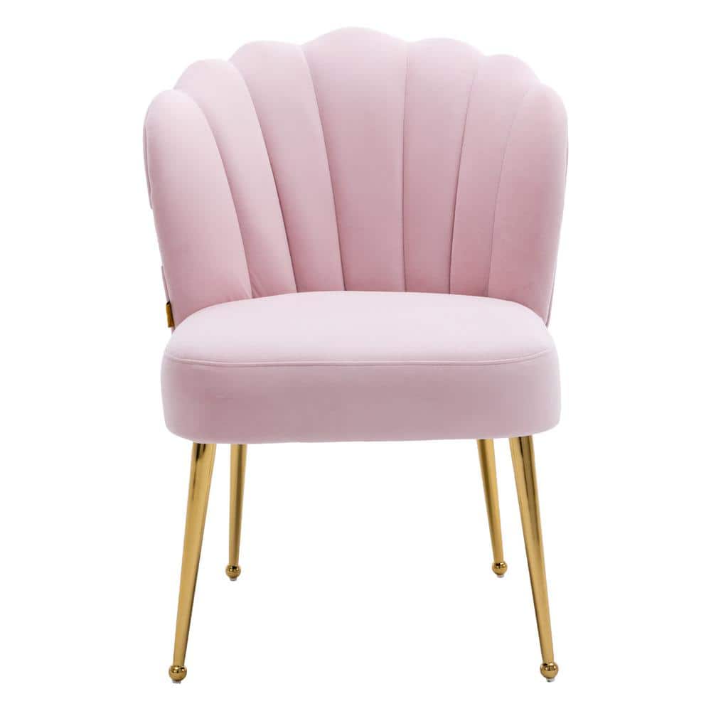 Boyel Living Modern Seashell Design Velvet Golden Legs Side Chair with ...