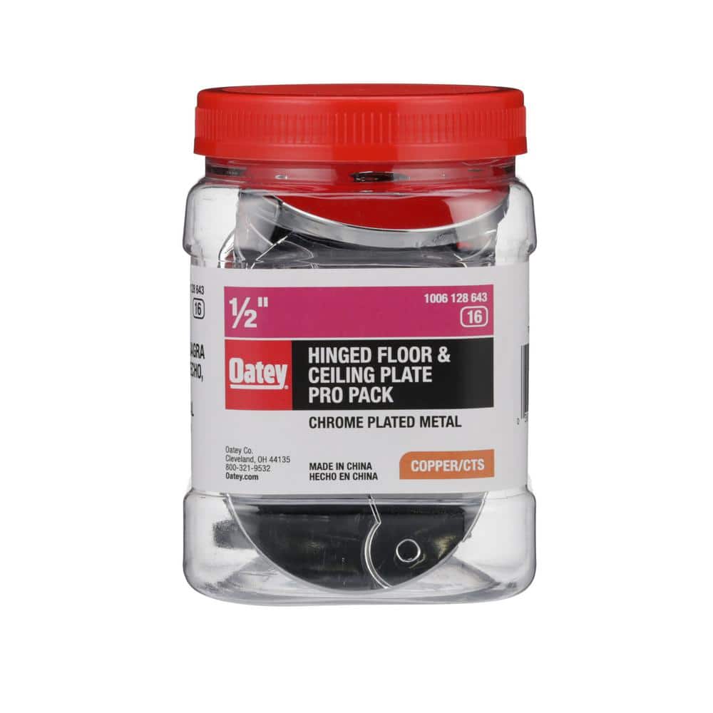 Oatey 1/2 in. x 2.5 in. Copper Tube Size Split Flange Chrome-Plated ...