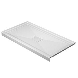 Getpro 60 in. L x 30 in. W White Alcove Shower Pan Base Single ...