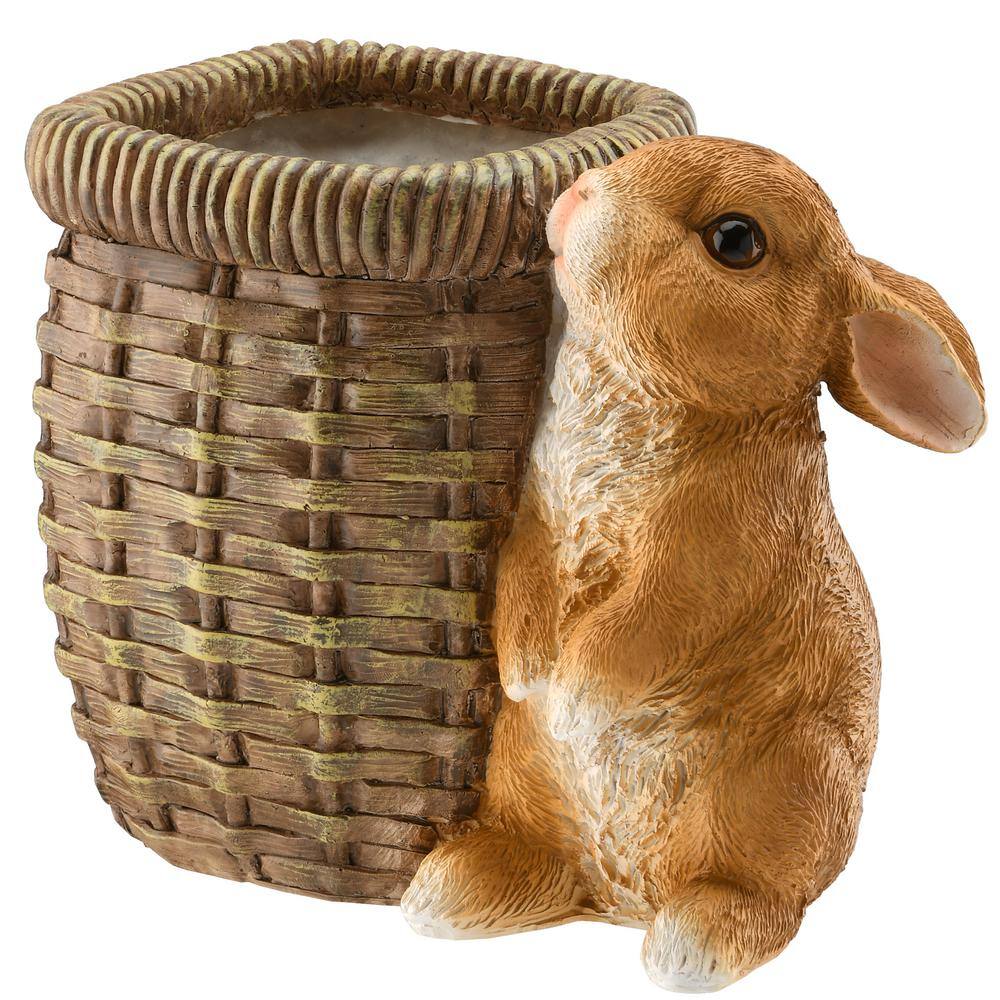 National Tree Company 7 in. Rabbit and Basket Flower Pot RAE-350337-1 ...