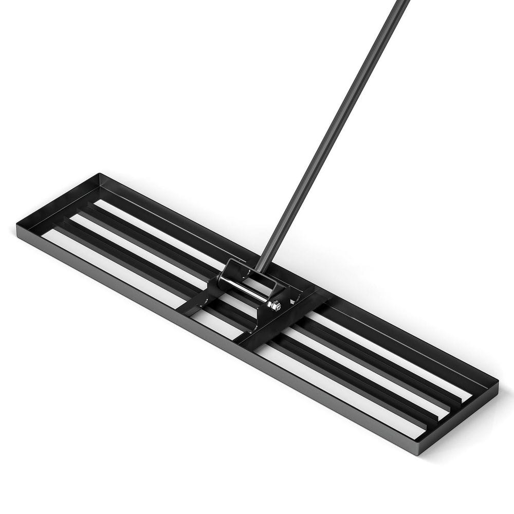 WELLFOR 67 in. H x 42 in. W Steel Lawn Leveling Rake in Black TBG4044BK ...
