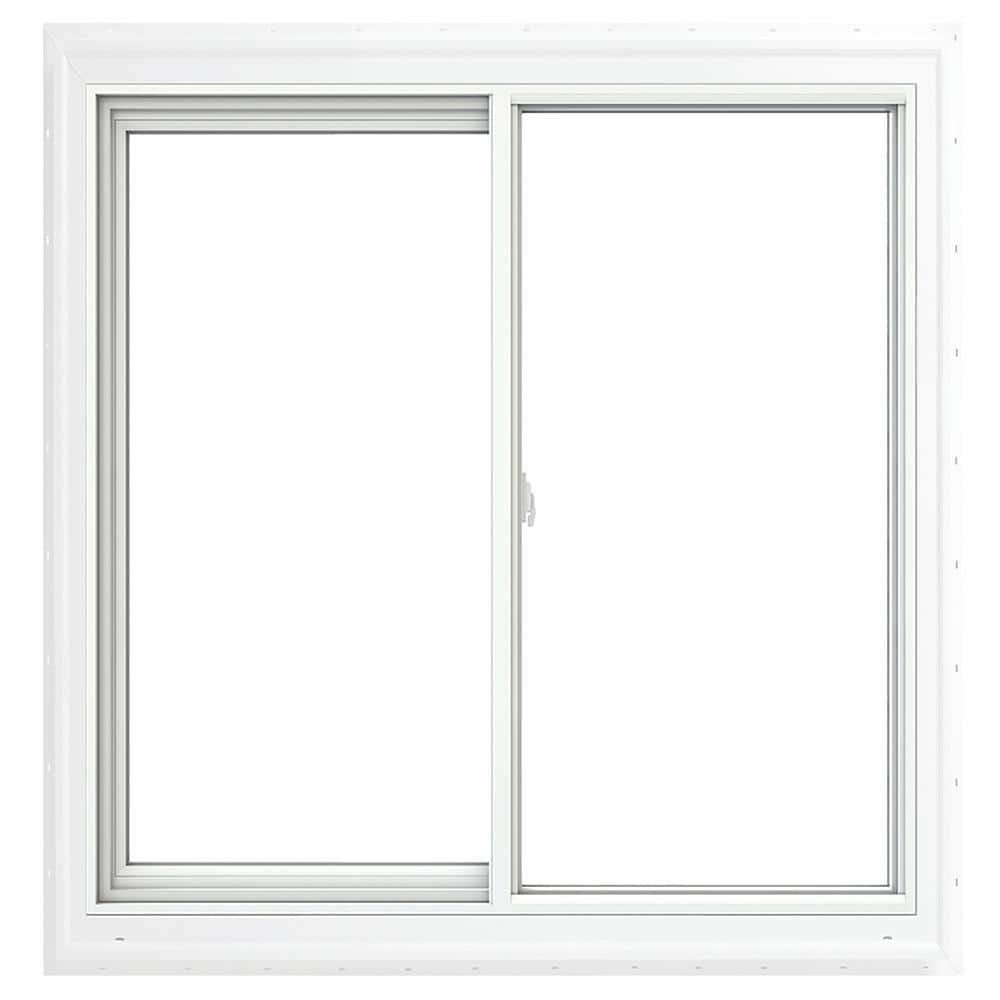 JELD-WEN V-2500 Series 59.5 in. W x 47.5 in. H Left-Handed White Vinyl ...
