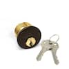 Premier Lock 1 in. Solid Brass Mortise Cylinder with Matte Black Finish ...