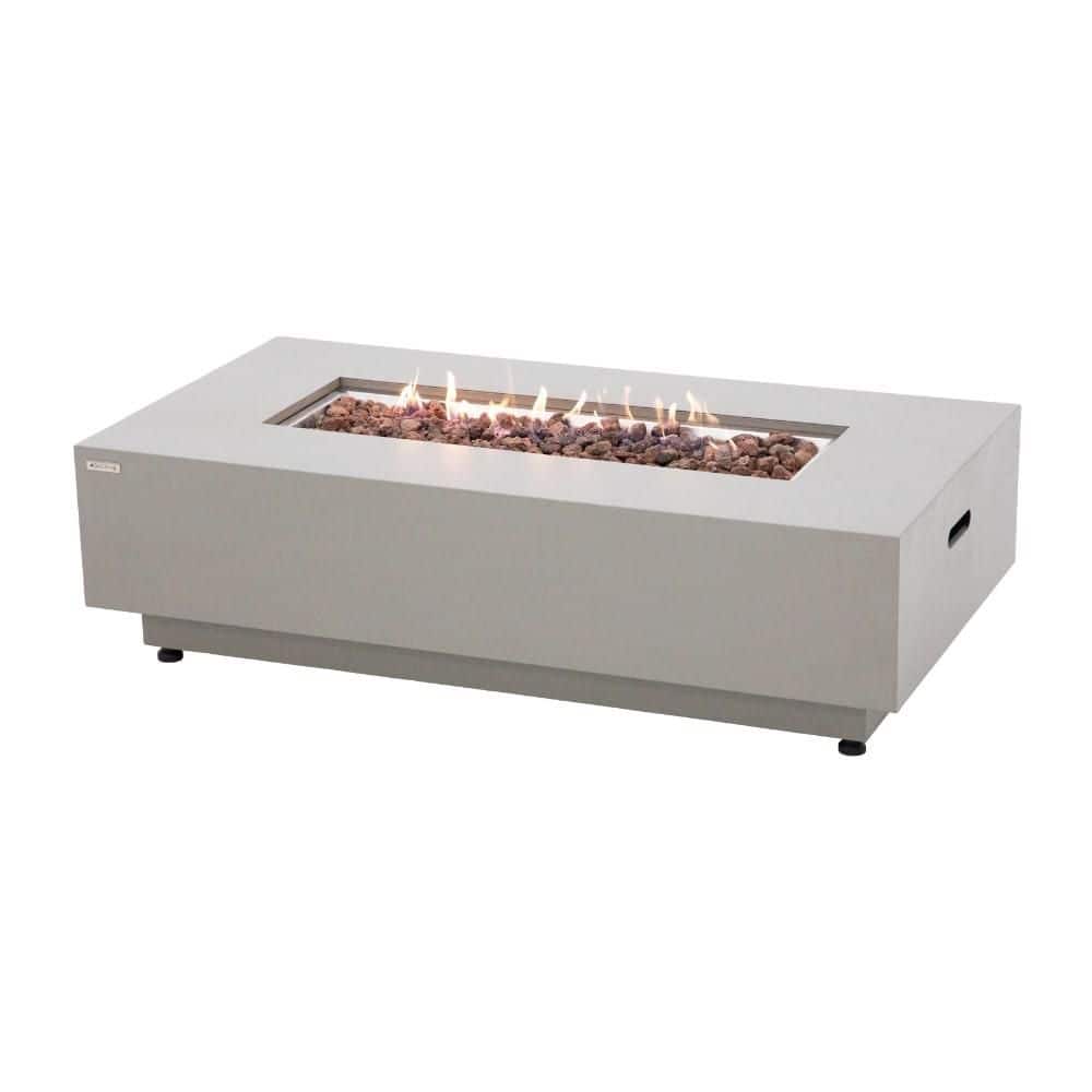 Sol Living Westwood Outdoor Fire Pit 50 in. x 26 in. Rectangular Metal ...