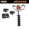 RIDGID 18-Volt Earth Auger with 8 in. Bit and (2) 4.0 Ah Batteries and ...