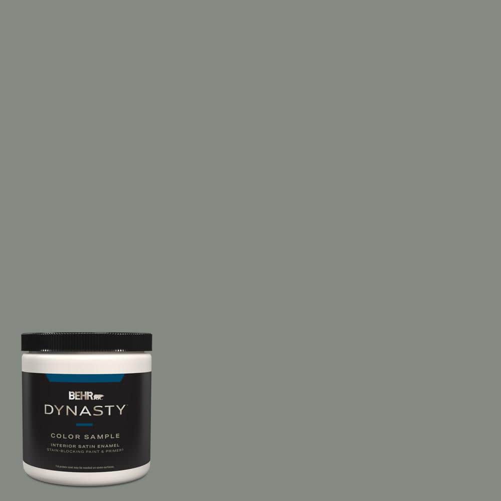 BEHR DYNASTY 8 oz. #710F-5 Valley Hills Satin Enamel Stain-Blocking ...