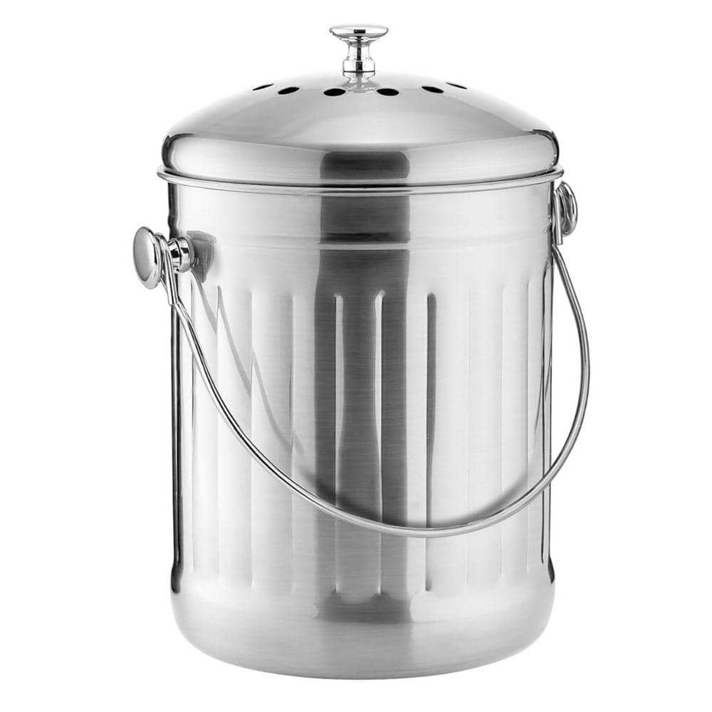 Reviews for Justincity 1.3 Gal. Stainless Steel Indoor Compost Bin for ...