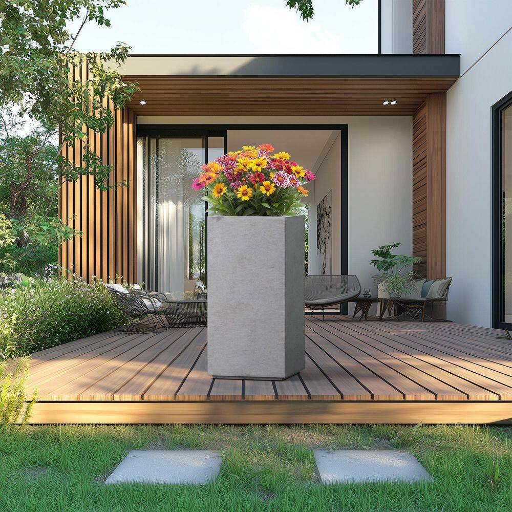 Sapcrete 14 in. Large Natural Gray(Enhanced Core) Concrete Rectangular ...