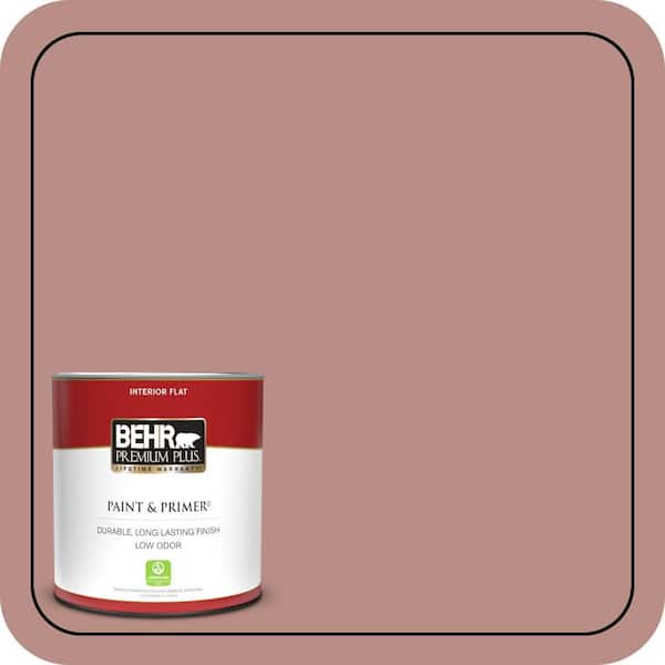 BEHR PREMIUM PLUS 1 qt. #170F-5 Brick Dust Flat Low Odor Interior Paint ...