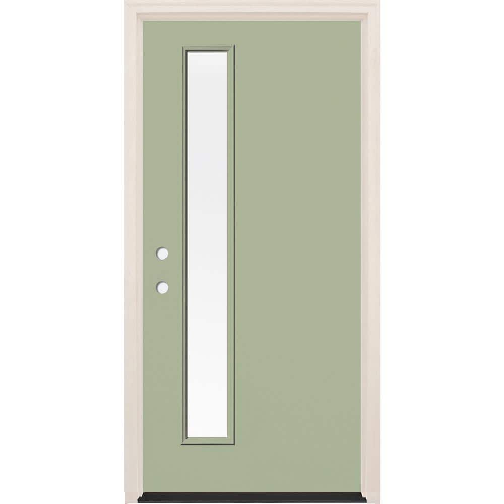 Builders Choice 36 in. x 80 in. Right-Hand/Inswing 1-Lite Clear Glass ...