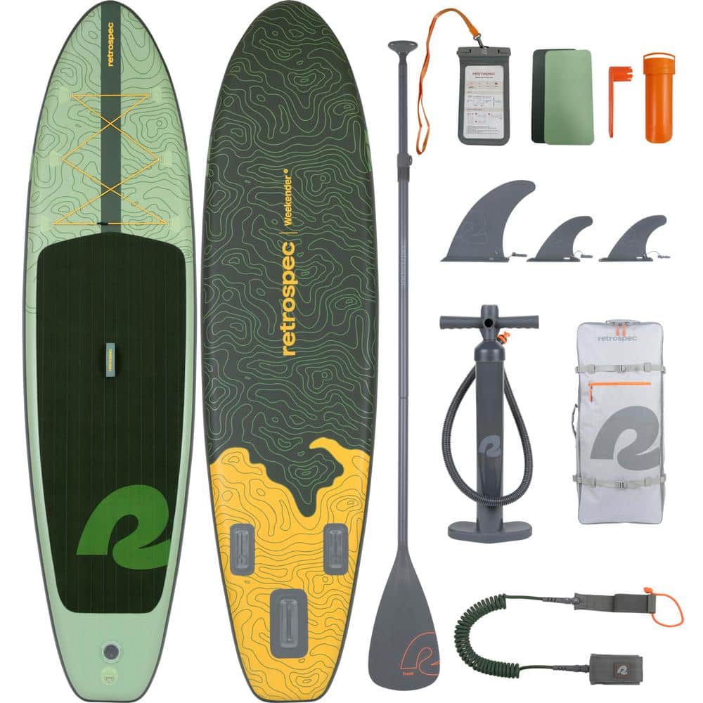 Compact Light-Weight 126 in. Wild Spruce PVC Inflatable Paddleboard ...