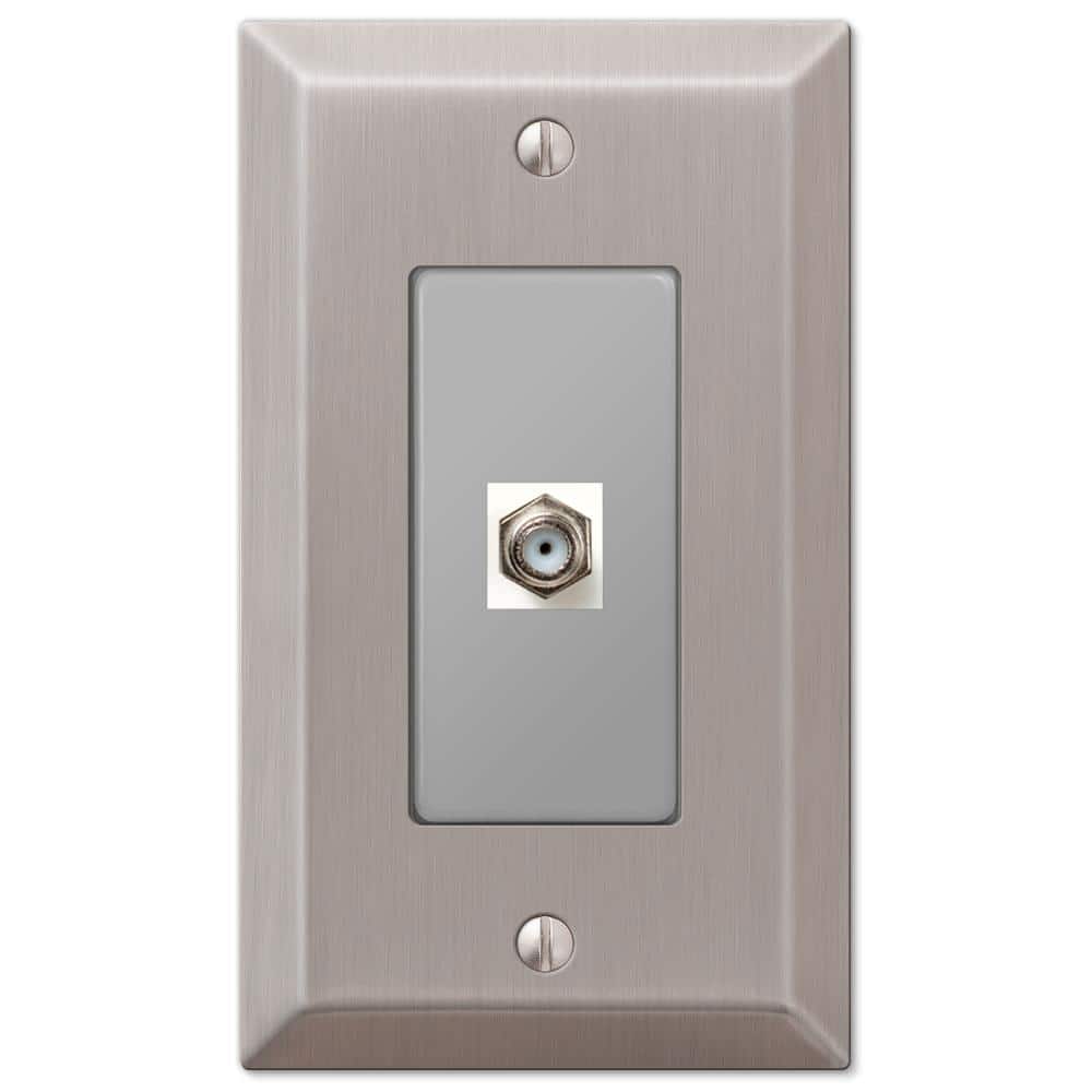AMERELLE Metallic 1 Gang Coax Steel Wall Plate - Brushed Nickel 163CXBN ...