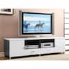 Coaster Burkett White and Gray TV Stand Console with 2-Drawer Fits TV's ...