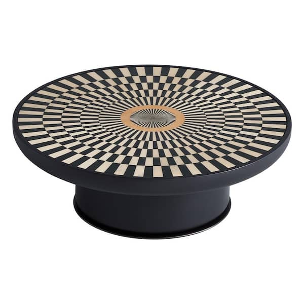 Spruce & Spring Finley 35'' Wood Top Geometric Pattern Coffee Table ...