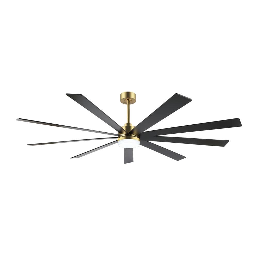 Reviews for MLiAN 72 in. 9 Blades LED Indoor Black and Gold Ceiling Fan ...