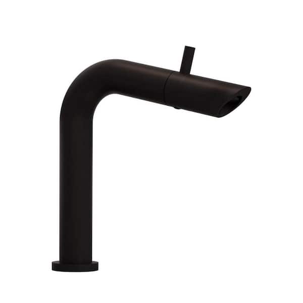 HELVEX Bamboo Single Handle Single Hole Bathroom Faucet in Matte Black ...
