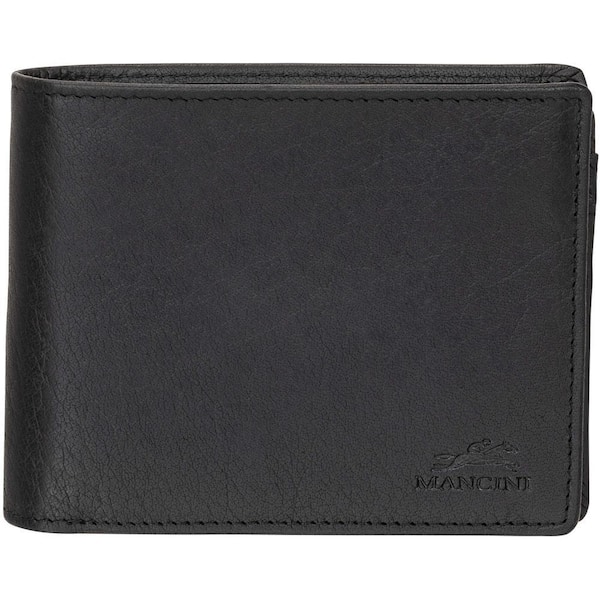 MANCINI Buffalo RFID Secure Center Wing Wallet 99-54153-Black - The ...