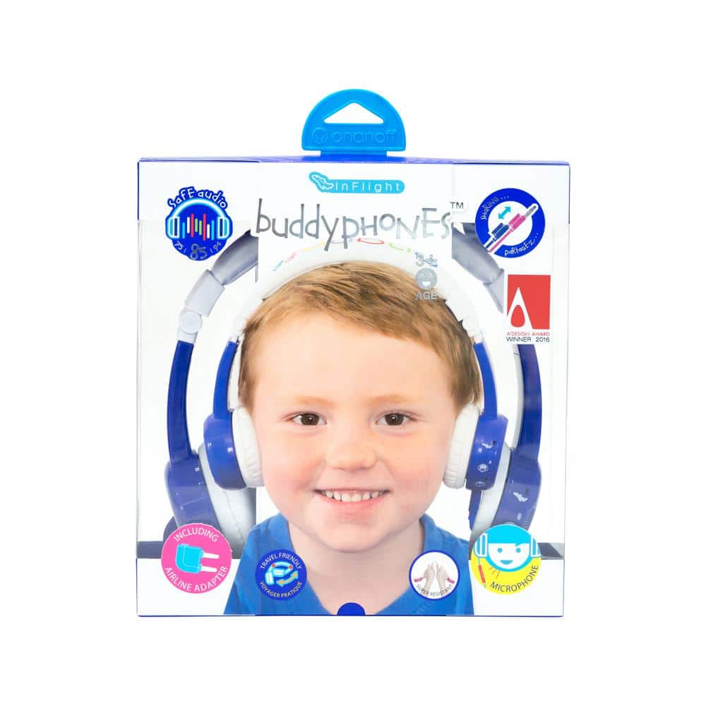 Buddy Phones BuddyPhones InFlight in Blue-BP-IF-BLUE-01-K - The Home Depot