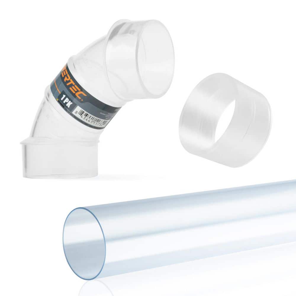 ‎POWERTEC Clear PVC Pipe 2-1/2 in. x 36 ft. Long, 2-1/2 in. OD 90 ...