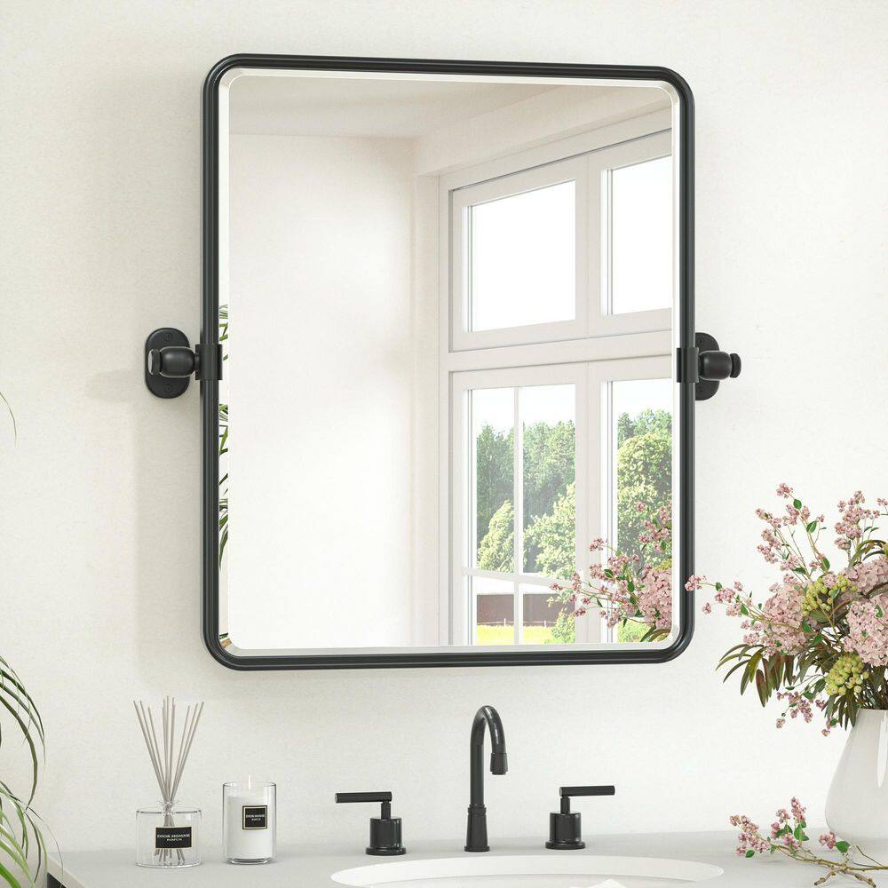 KeonJinn 20 in. W x 24 in. H Black Mirrors Framed Tilt Mirrors for ...