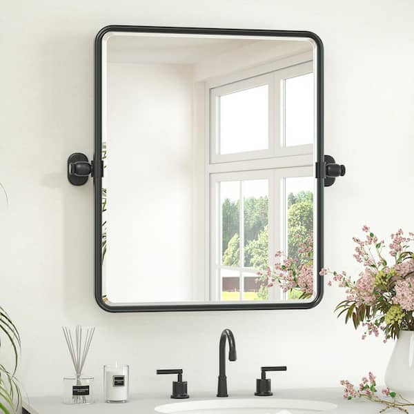 KeonJinn 20 in. W x 24 in. H Black Mirrors Framed Tilt Mirrors for ...